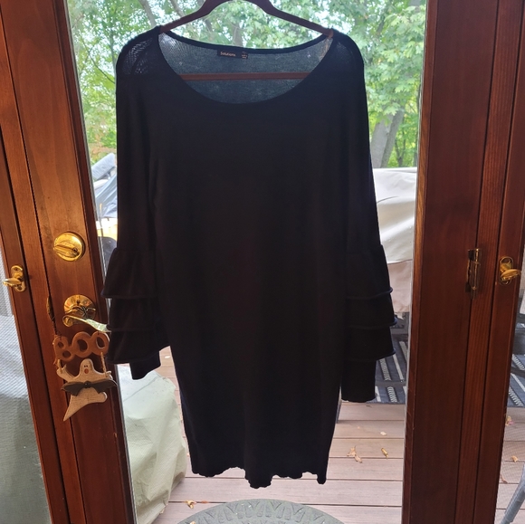 Solutions | Dresses | Solutions Knit Dress With Layered Ruffled Sleeves ...